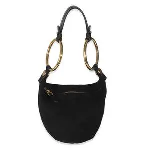 Chloé Suede Gold Bracelet Bag - Black