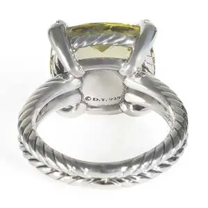 David Yurman Sterling Silver Lemon Quartz And Diamond Chatelaine Ring