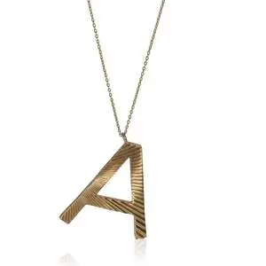 MYGEMMA Yellow Gold Initial Pendant Necklace - Yellow_gold