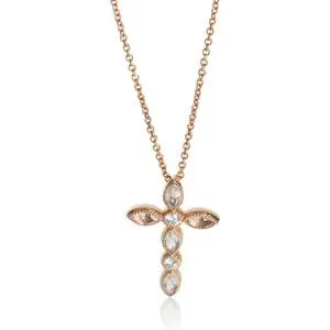 MYGEMMA 14k Rose Gold Moonstone And Diamond Pendant - Rose_gold