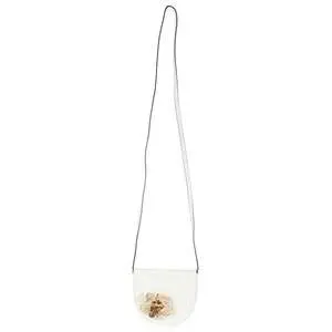Loewe Calfskin Heel Metal Flower Crossbody - White