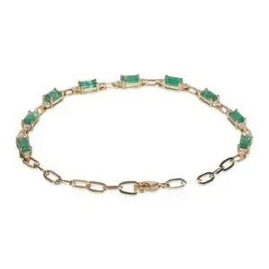 MYGEMMA Yellow Gold Emerald And Diamond Bracelet
