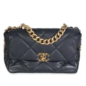 Chanel Navy Quilted Lambskin 19 Flap Bag
