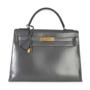 Hermès Ardoise Box Sellier Kelly 32 Ghw - Gray