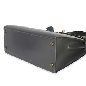 Hermès Ardoise Box Sellier Kelly 32 Ghw - Gray
