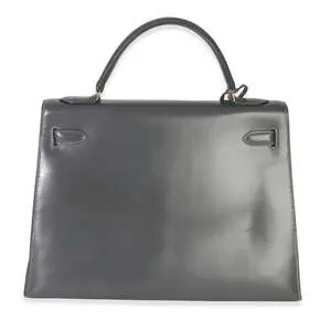 Hermès Ardoise Box Sellier Kelly 32 Ghw - Gray