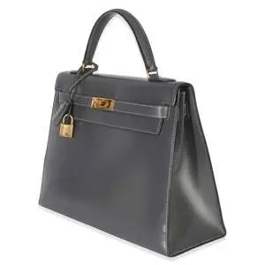 Hermès Ardoise Box Sellier Kelly 32 Ghw