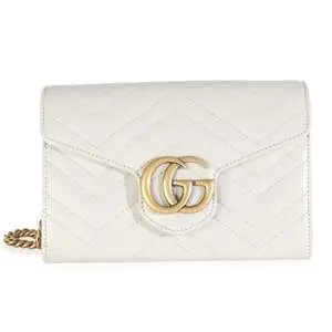 Gucci Gg Marmont Chain Wallet - Gray