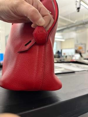 Hermès Rouge Pivoine Evercolor 1923 Bolide 30 Phw - Red