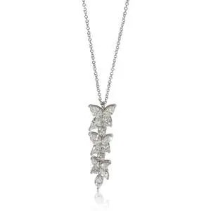 Tiffany & Co. Diamond Victoria Mixed Cluster Drop Pendant - Platinum
