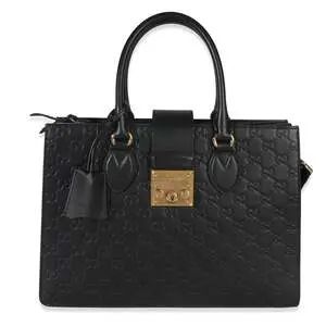 Gucci Ssima Leather Padlock Convertible Tote