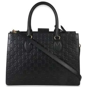 Gucci Ssima Leather Padlock Convertible Tote
