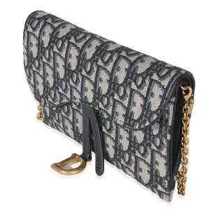 Dior Oblique Canvas Saddle Chain Pouch