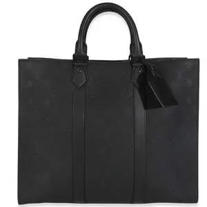 LOUIS VUITTON Monogram Embossed Taurillon Sac Plat 24h - Black