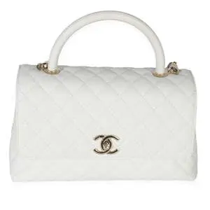 CHANEL Chanel Quilted Caviar Coco Top Handle Bag