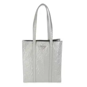 Prada Nappa Antique Small Tote - Gray