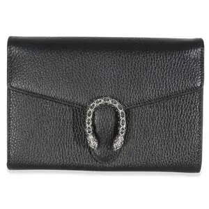 Gucci Dollar Calfskin Dionysus Chain Wallet - Black