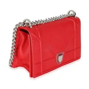 Dior Grained Calfskin Diorama Flap Bag - Red