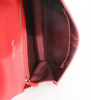 Dior Grained Calfskin Diorama Flap Bag - Red