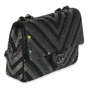 Chanel Strass Cc Chevron Flap Bag
