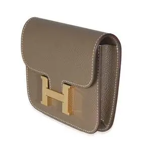 Hermès Etoupe Epsom Constance Slim Wallet Ghw