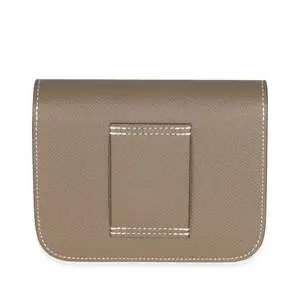 Hermès Etoupe Epsom Constance Slim Wallet Ghw - Gray