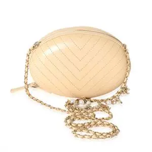Chanel Chevron Leather Evening Bag