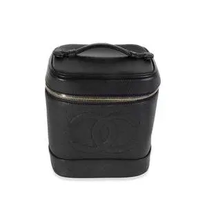 Chanel Vintage Caviar Vanity Case Handbag - Black