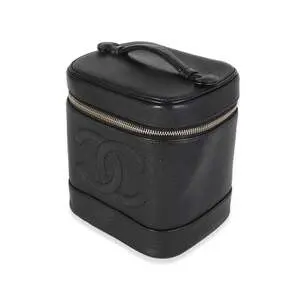 Chanel Vintage Caviar Vanity Case Handbag