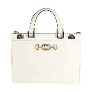 Gucci Mystic Grainy Calfskin Zumi Top Handle Bag - White