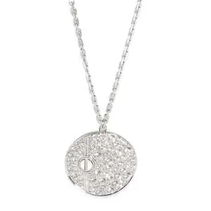 CARTIER Diamond & Black Ceramic Love Pendant - White_gold