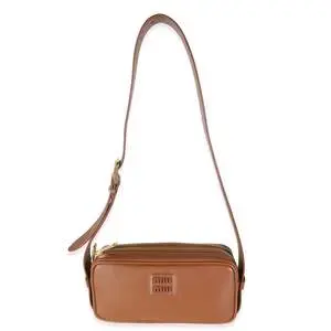 Miu Miu Cognac Calfskin Arcadie Bag