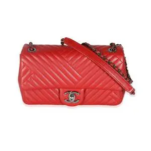 Chanel Chevron Lambskin Cc Crossing Single Flap Bag