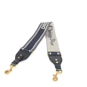 Dior Logo Embroidered Adjustable Shoulder Strap - Blue