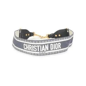 Dior Logo Embroidered Adjustable Shoulder Strap - Blue