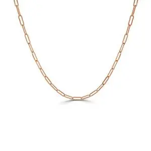MYGEMMA 14k Rose Gold Paperclip Link Necklace - Rose_gold