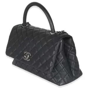 Chanel Quilted Caviar Coco Top Handle Bag