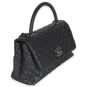Chanel Quilted Caviar Coco Top Handle Bag