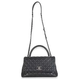 Chanel Quilted Caviar Coco Top Handle Bag