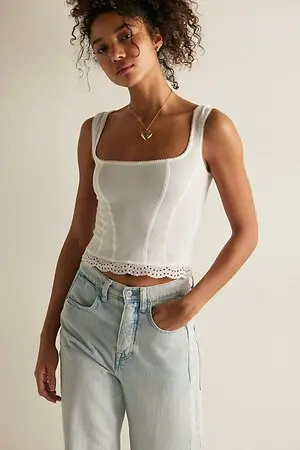 Free People Blush Hour Tank Top - Clean Ivory