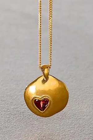 Chan Luu Garnet Heart Pendant Necklace
