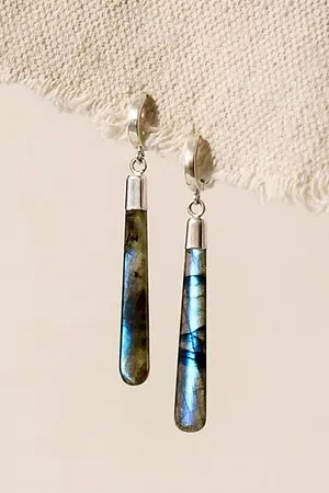 RACHEL PFEFFER Sterling Silver Drop Earrings - Labradorite