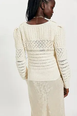 Free People Crochet Pullover - Ivory
