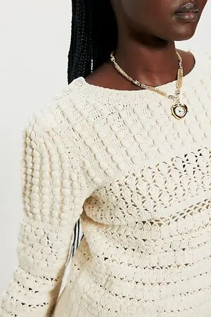 Free People Crochet Pullover - Ivory