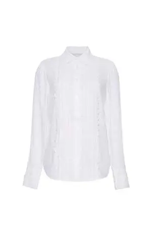 Cara Cara Ideal Shirt - Lace Inserts White