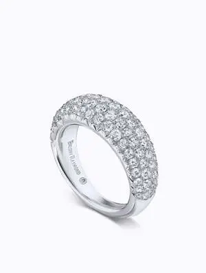 BRIONY RAYMOND Toile Diamond Bombé Ring - 18 Karat White Gold