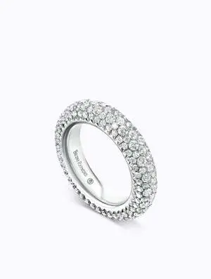 BRIONY RAYMOND Slim Sloan Pavé Diamond Ring - 18 Karat White Gold