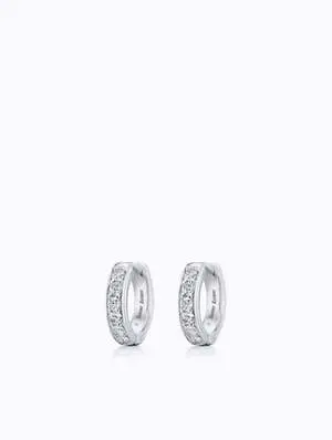 BRIONY RAYMOND Mini Athena Diamond Huggie Earrings - 18 Karat White Gold