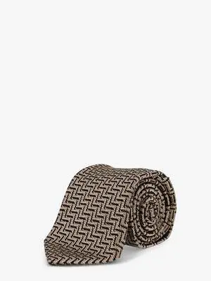 TOM FORD Silk Macro-pattern Tie - Beige