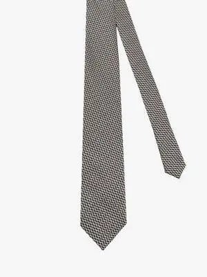 TOM FORD Silk Micro-pattern Tie - Black